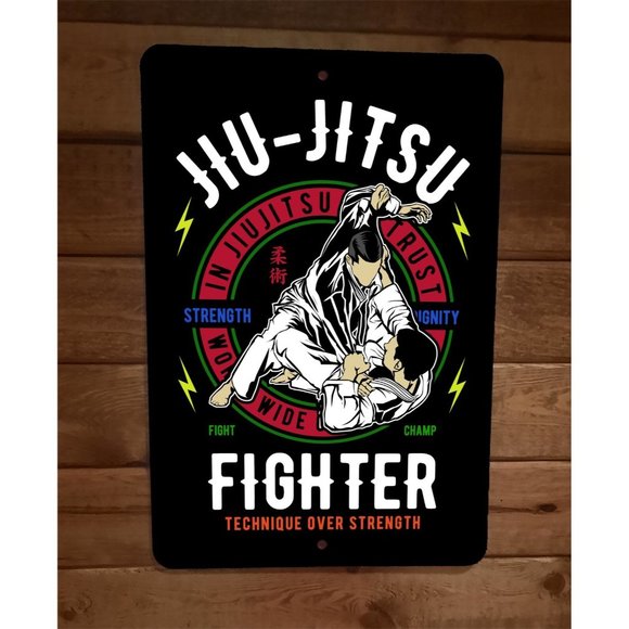 Unbranded | Accents | Jiu Jitsu Fighter Sports 8x2 Metal Wall Sign ...